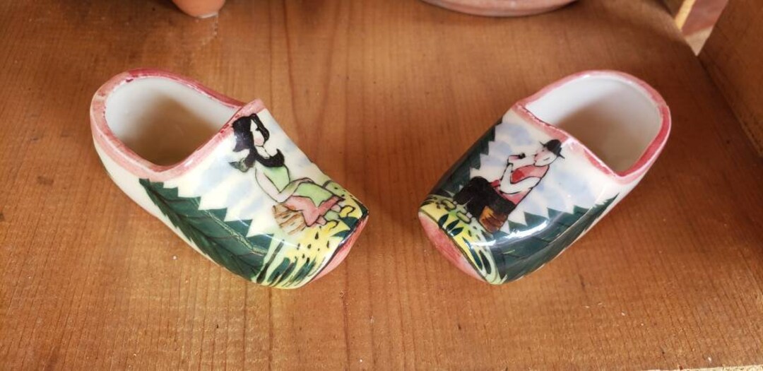 Miniature Ceramic Clogs Painted Dutch - Etsy