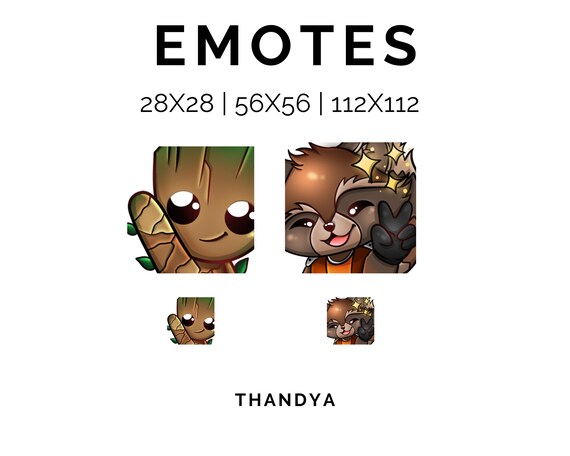 EMOTES TWITCH/DISCORD: Groot & Rocket | Etsy