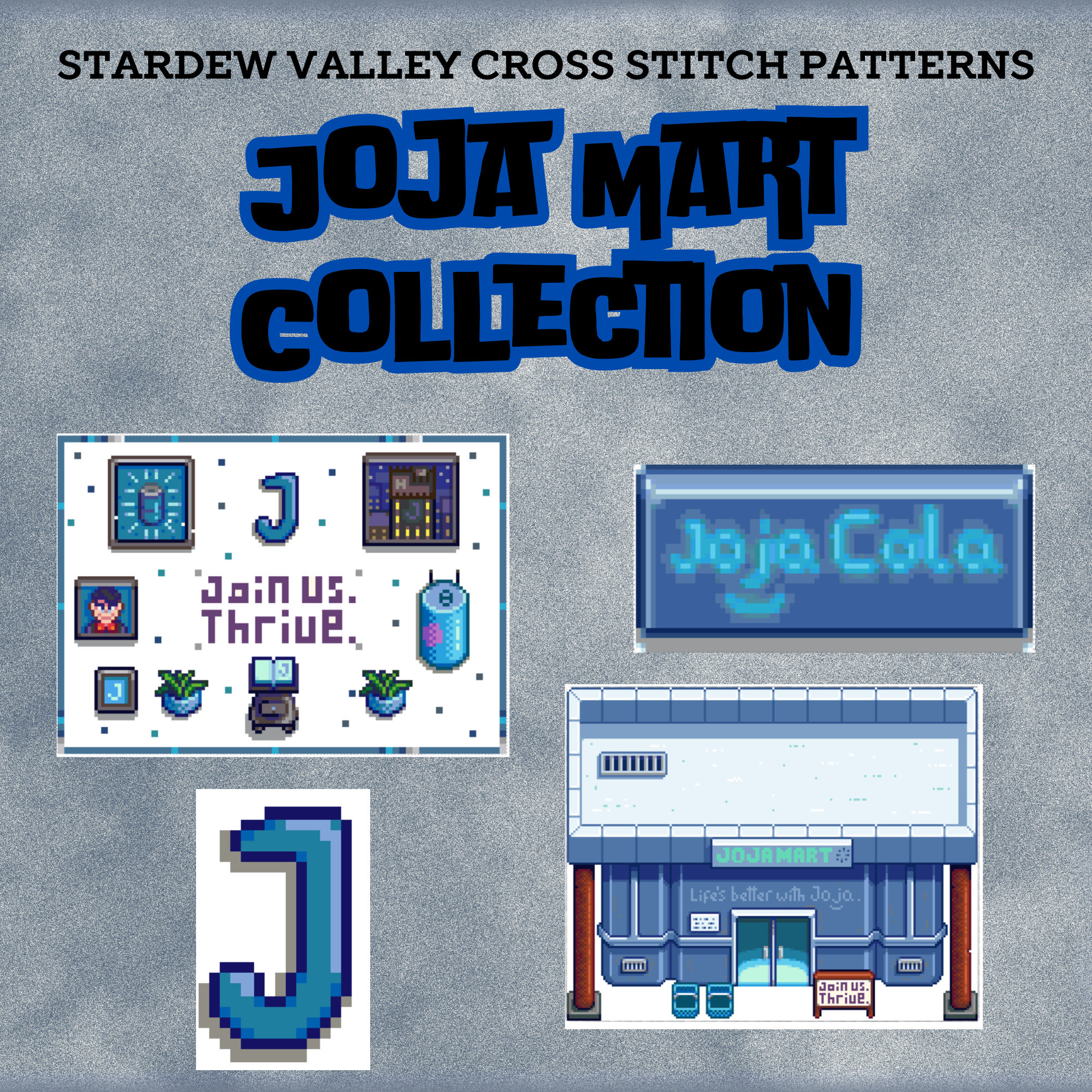 Stardew Valley Cross Stitch Patterns - Joja Mart Collection - Etsy