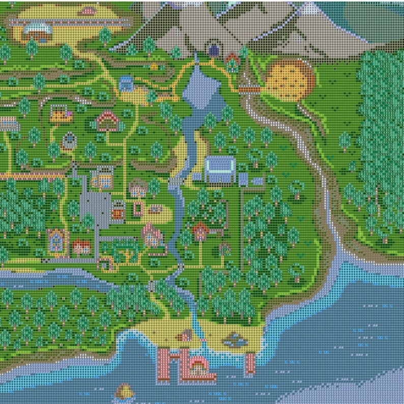 Stardew Valley Cross Stitch Pattern - Standard Map - Map Collection - Etsy