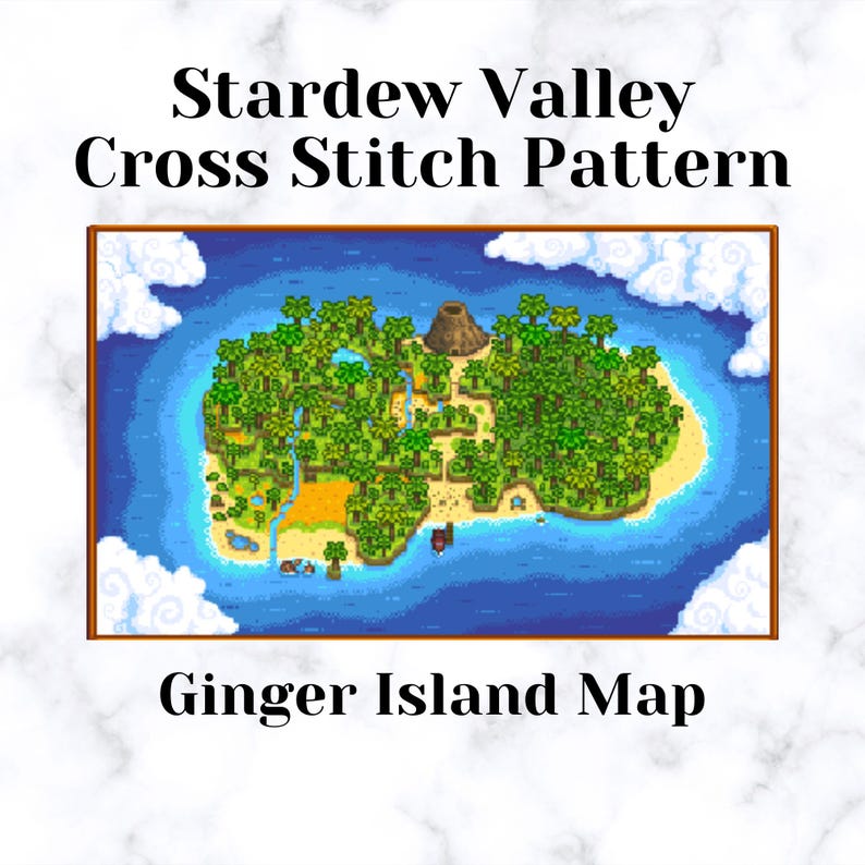 Stardew Valley Cross Stitch Pattern - Ginger Island - Map Collection - Etsy