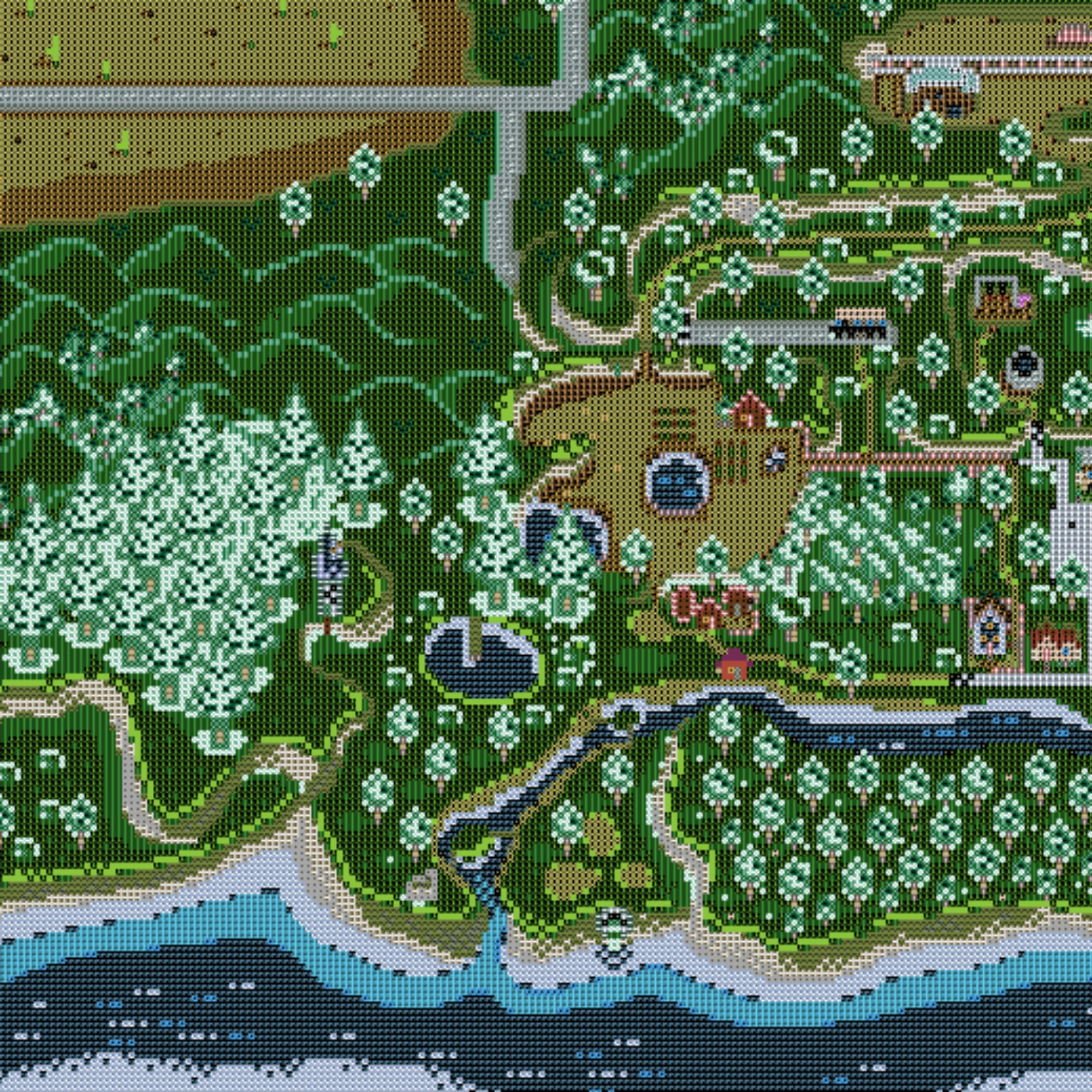 Stardew Valley Cross Stitch Pattern - Wilderness Map - Map Collection ...