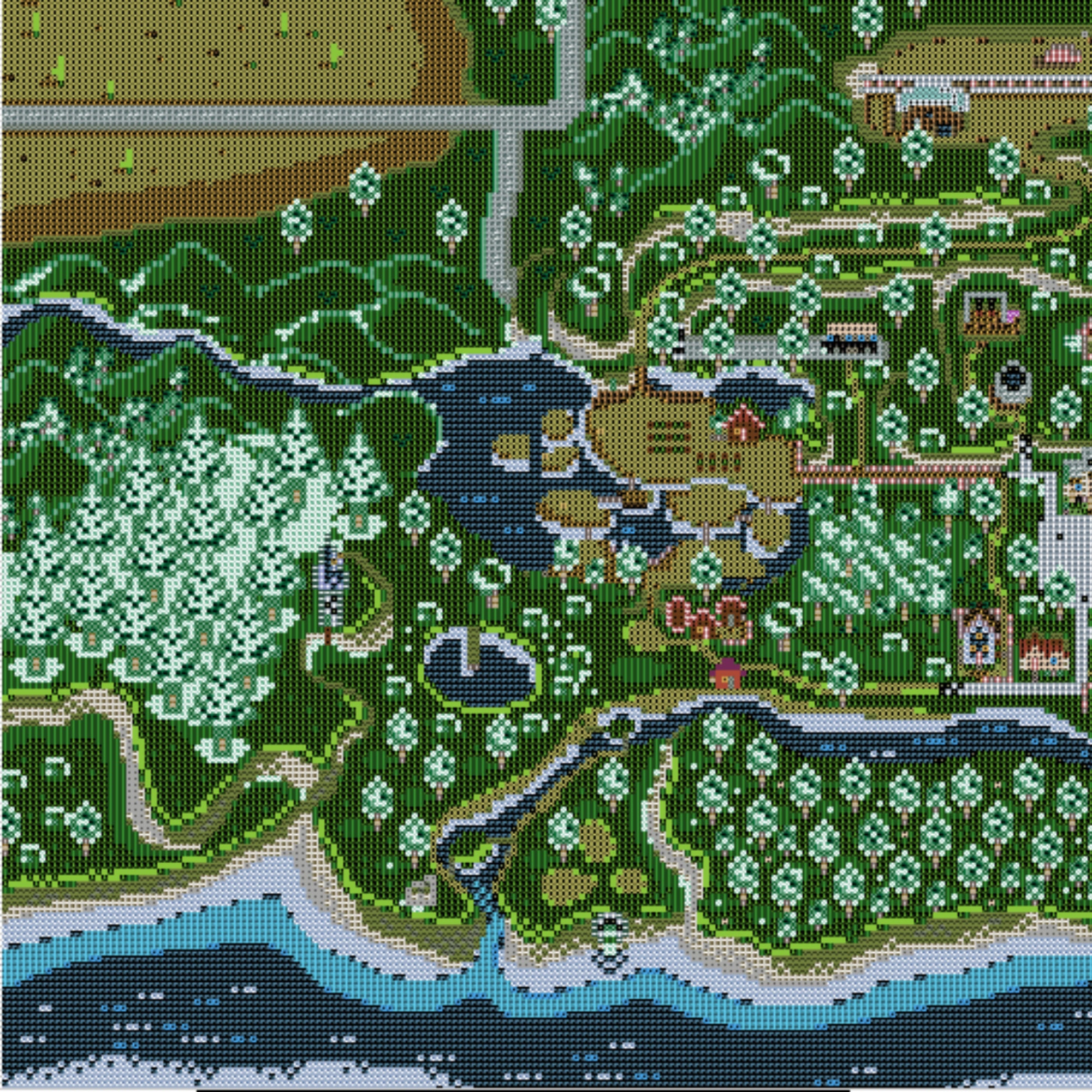 Stardew Valley Cross Stitch Pattern Riverland Map Map Collection - Etsy