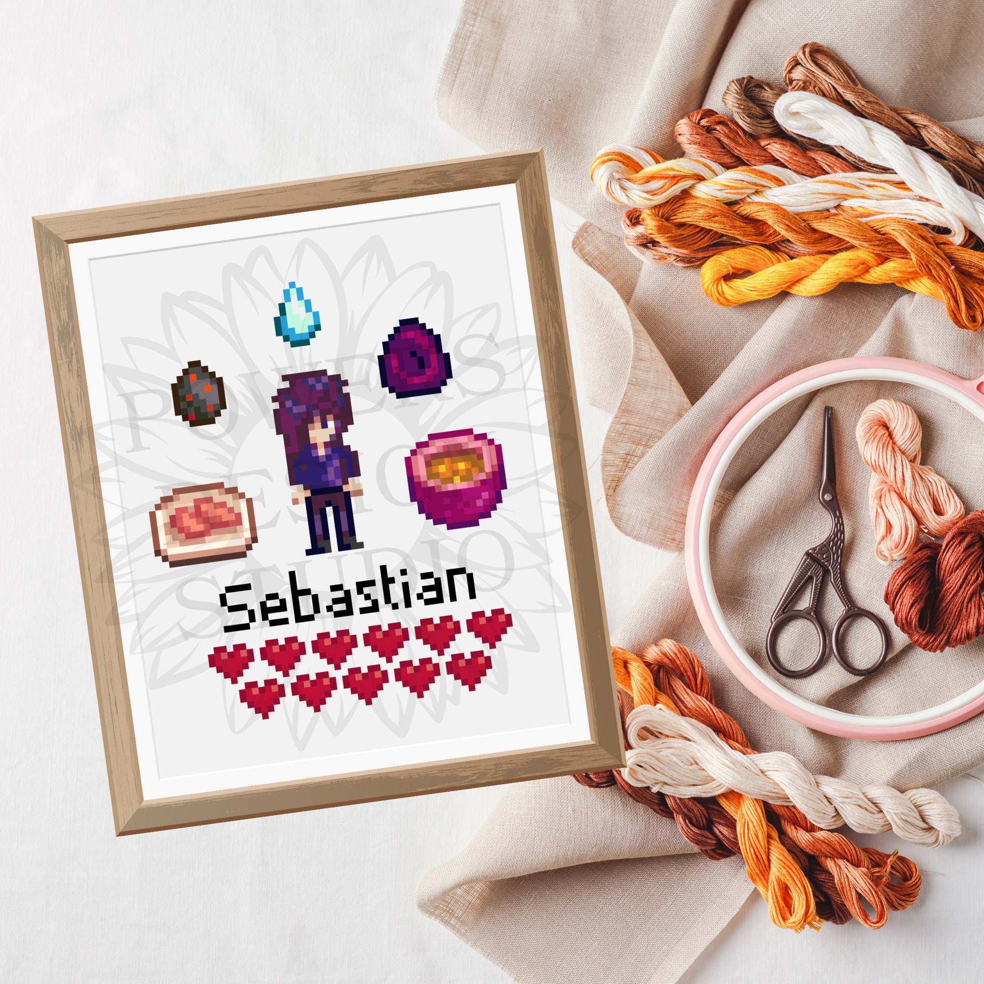 Sebastian Loves Cross Stitch Pattern - Stardew Valley- Bachelors ...