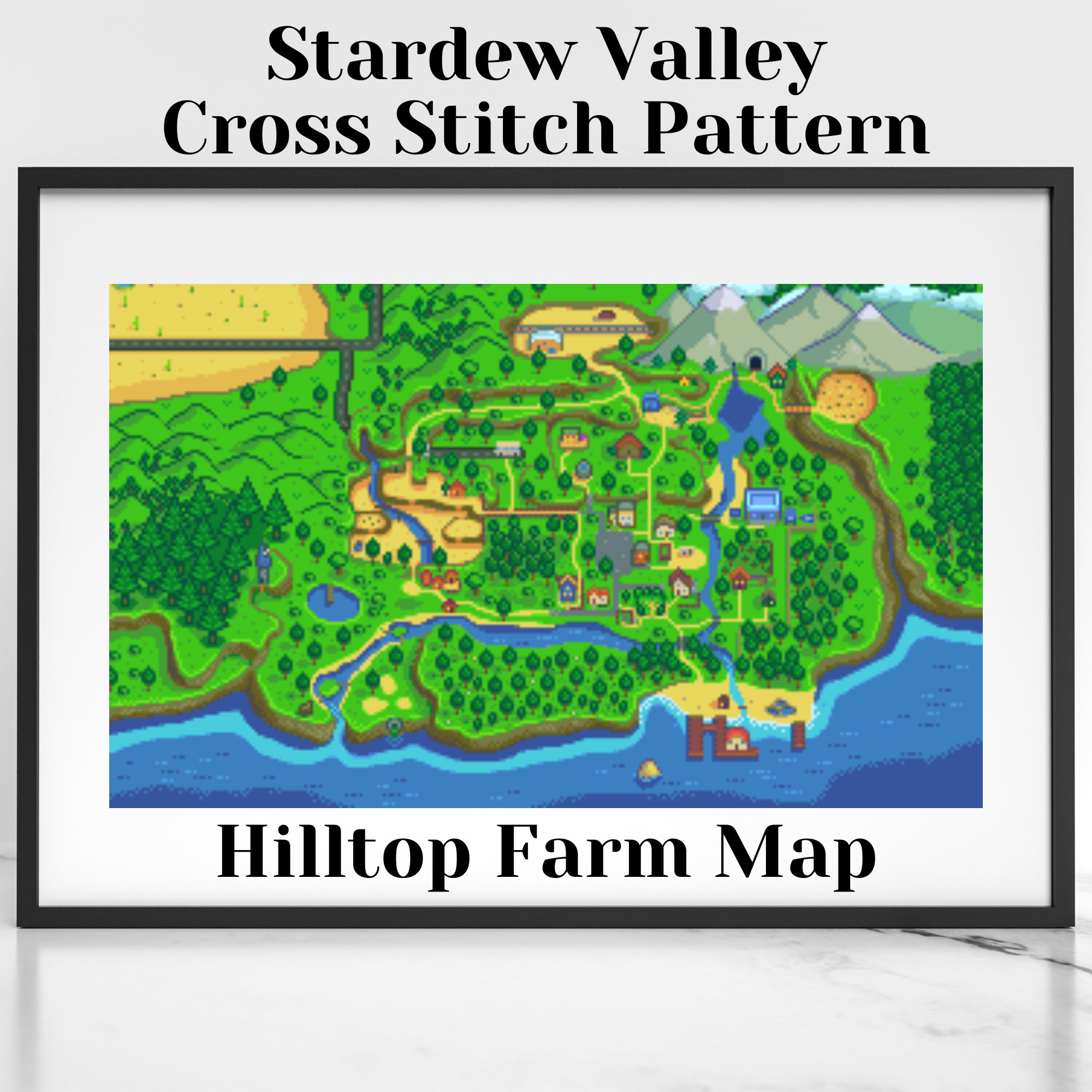 Stardew Valley Cross Stitch Pattern - Hilltop Map - Map Collection - Etsy