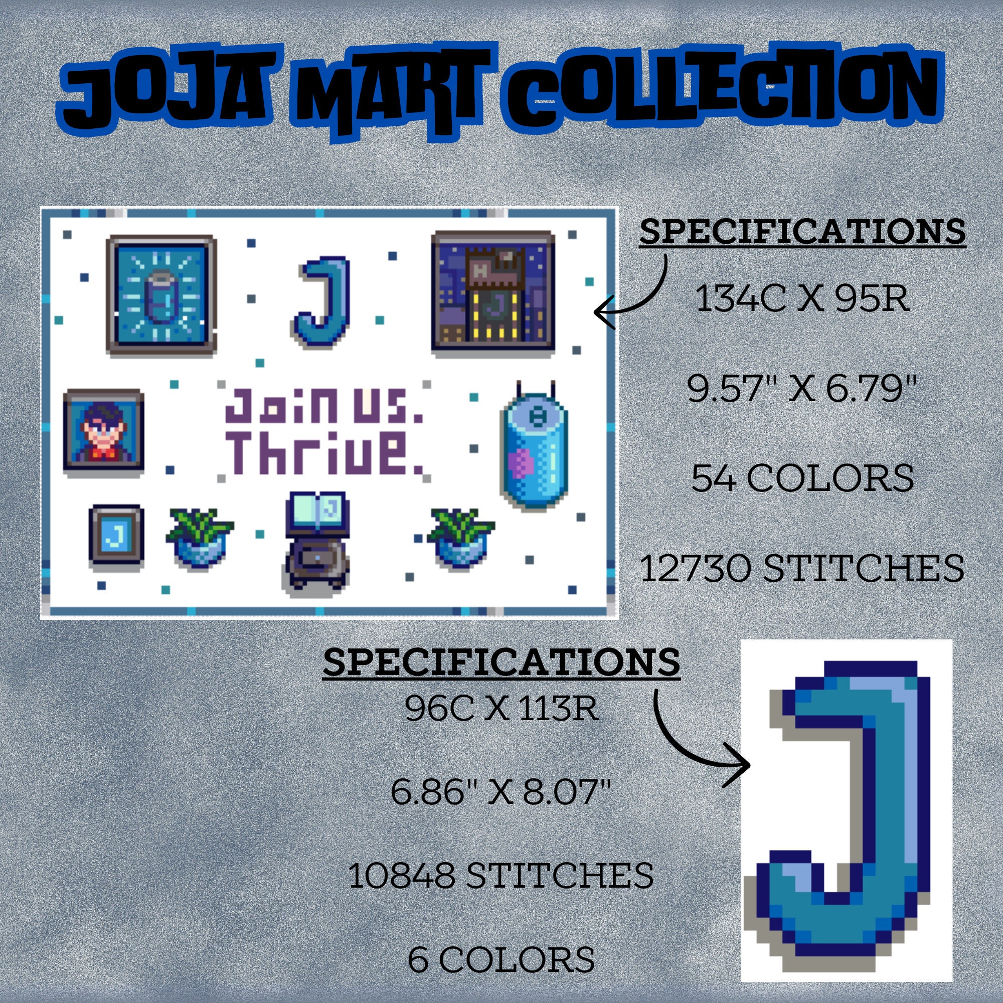 Stardew Valley Cross Stitch Patterns - Joja Mart Collection - Etsy