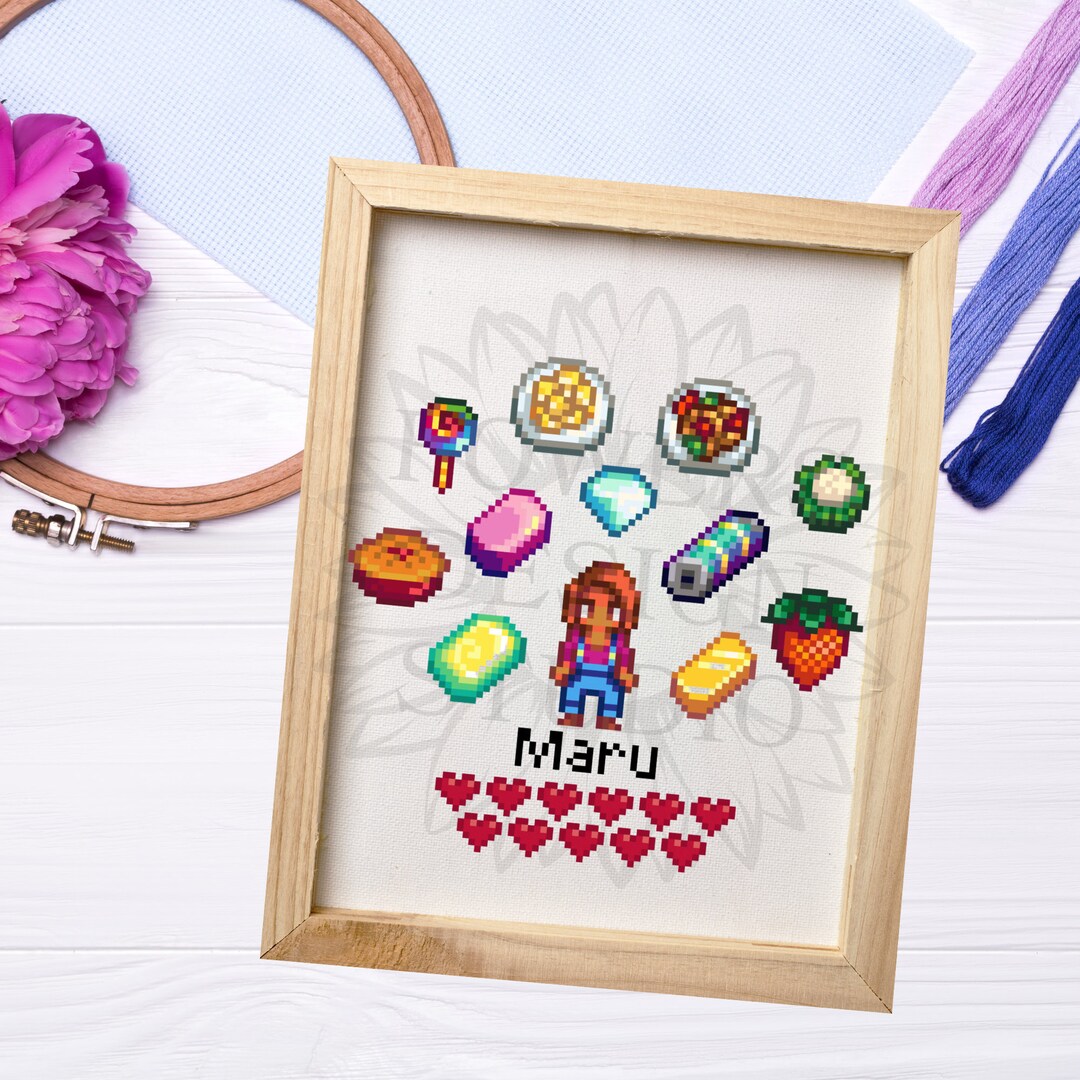Maru Loves Cross Stitch Pattern - Stardew Valley- Bachelors ...