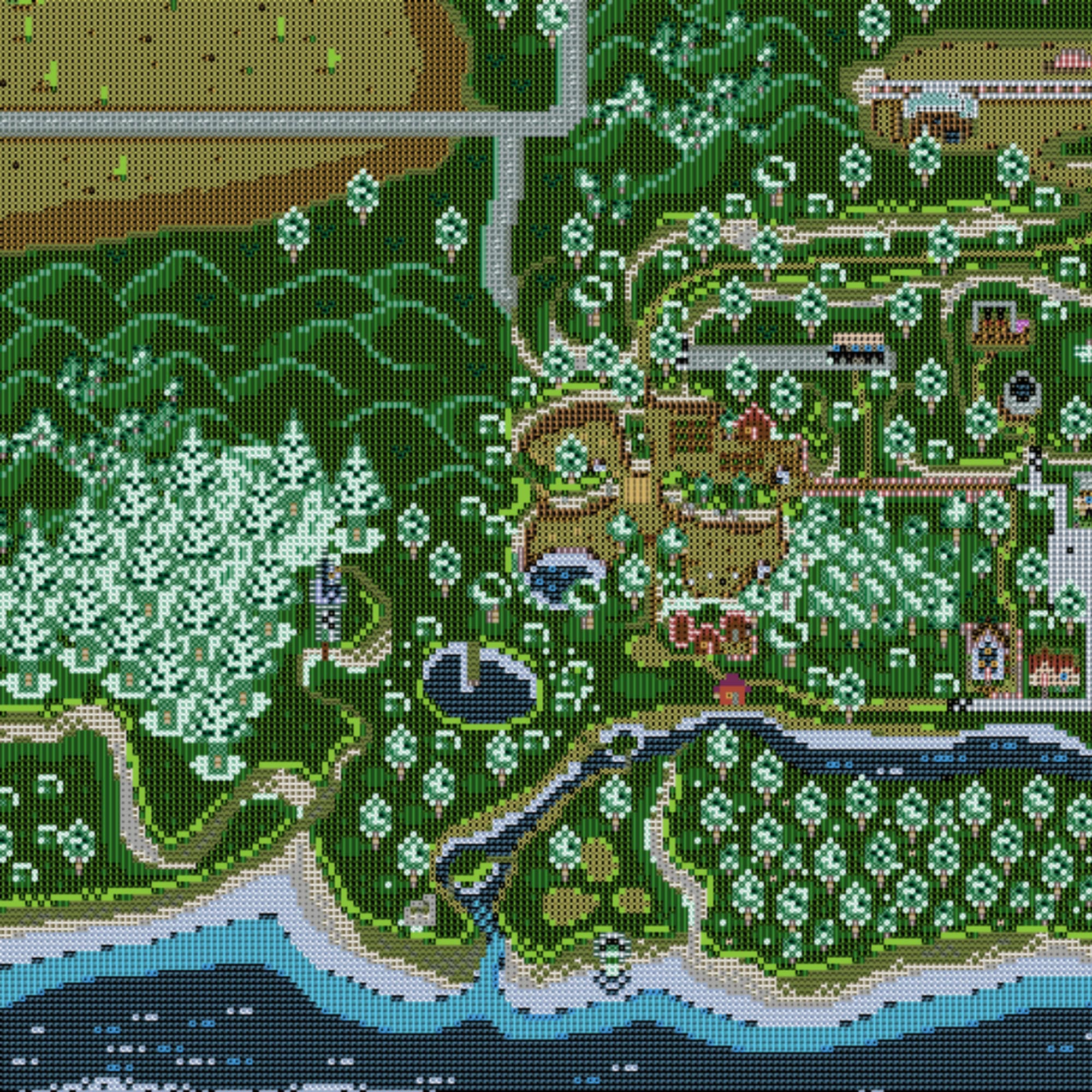 Stardew Valley Cross Stitch Pattern - Forest Map - Map Collection - Etsy