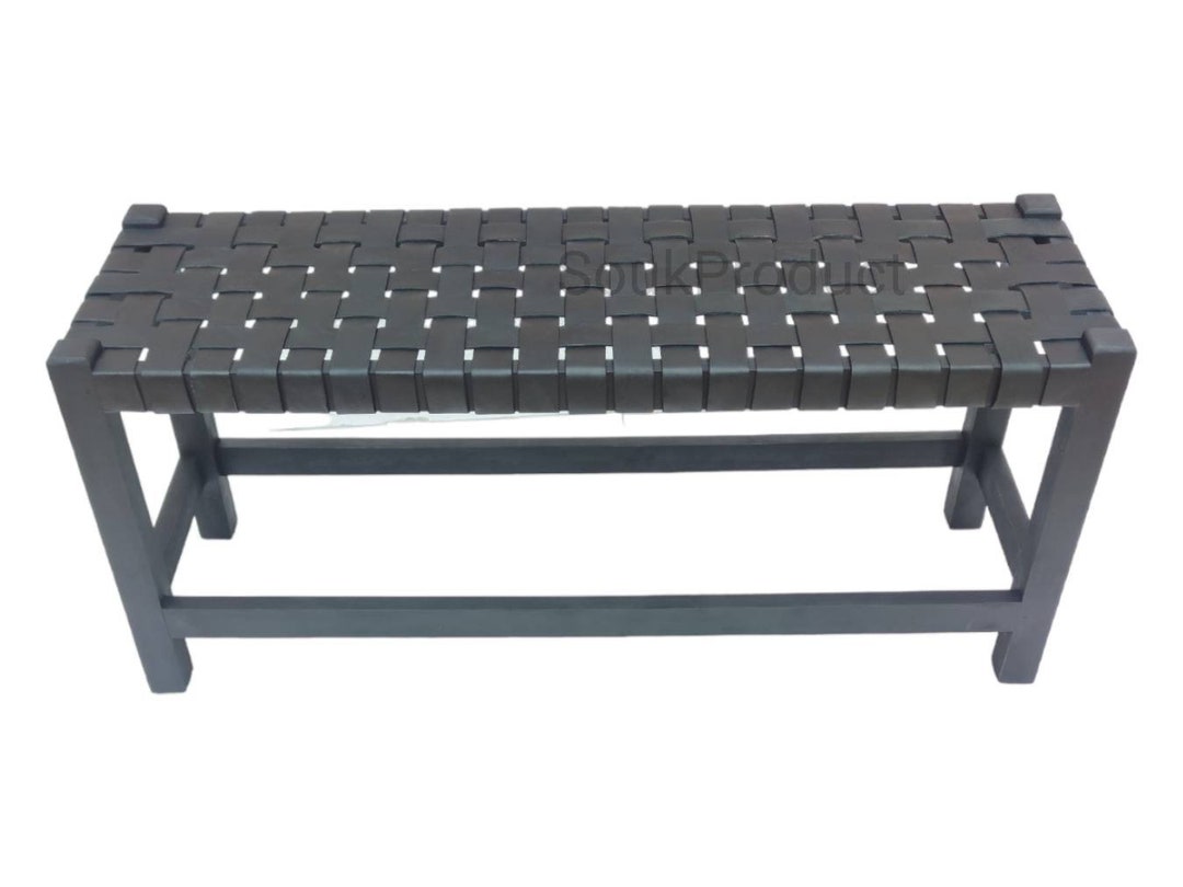 Leather Strap Bench Suitable for Balcony Entryway. Cowhide - Etsy