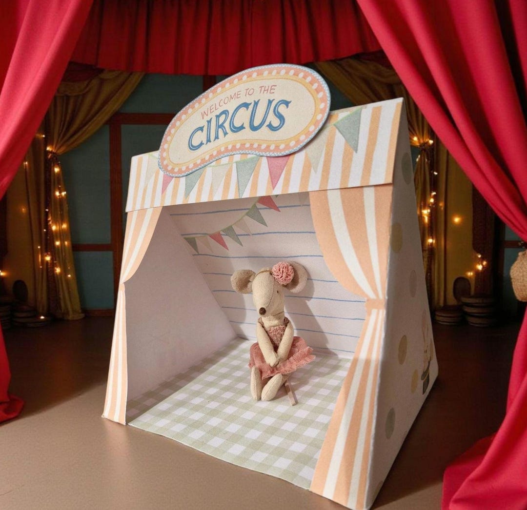 Circus Tent Miniature PDF Template for Printing Printable Paper ...