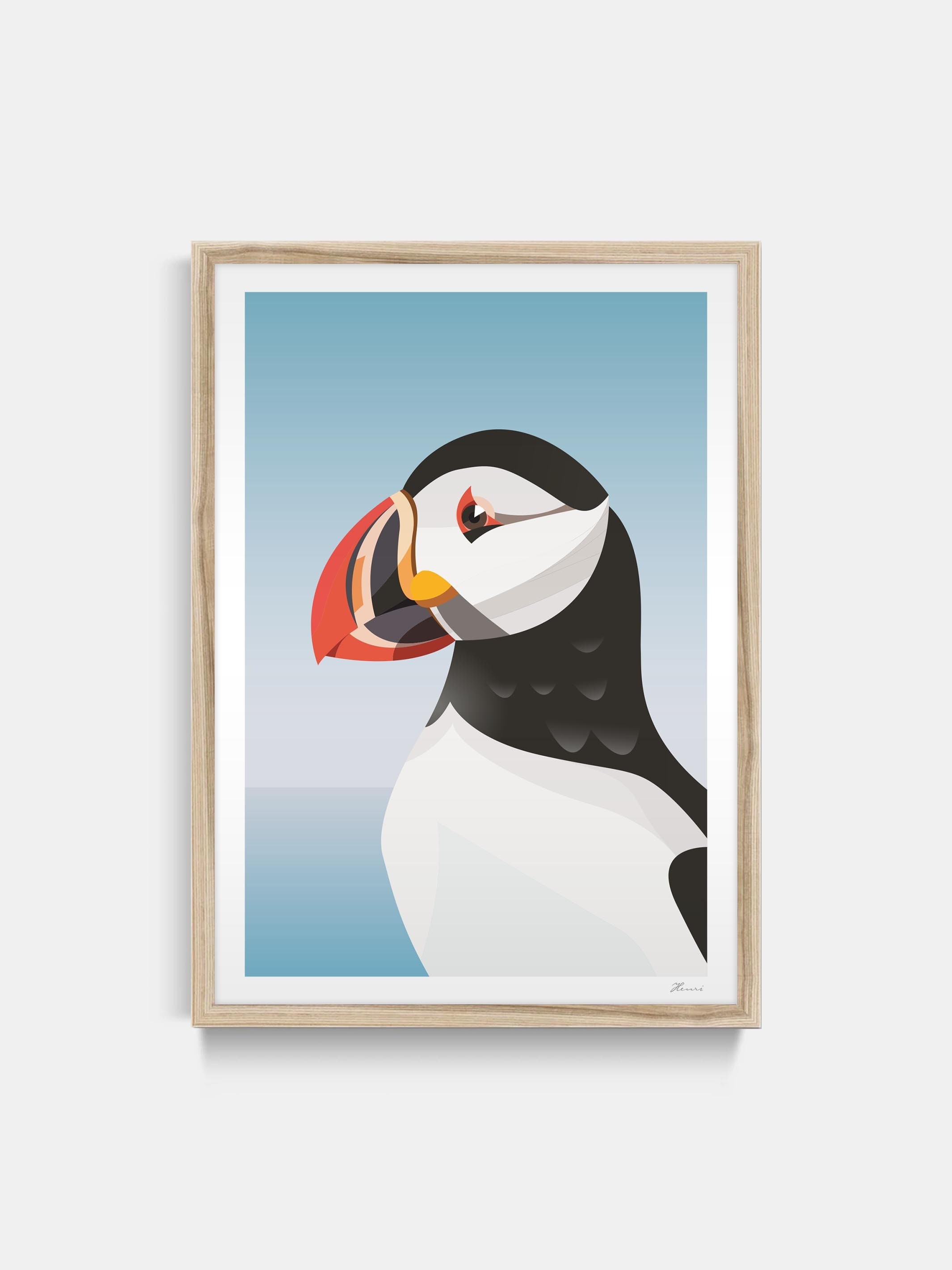 Puffin Art Print, Puffin Illustration, Puffin Wall Art, Puffin Painting ...