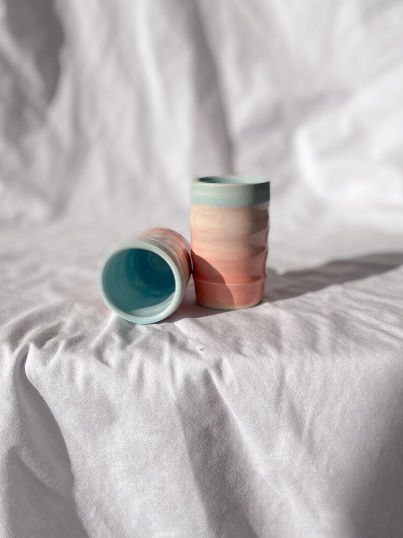 White Stoneware Sunset Ceramic Bump Shot Glass - Etsy