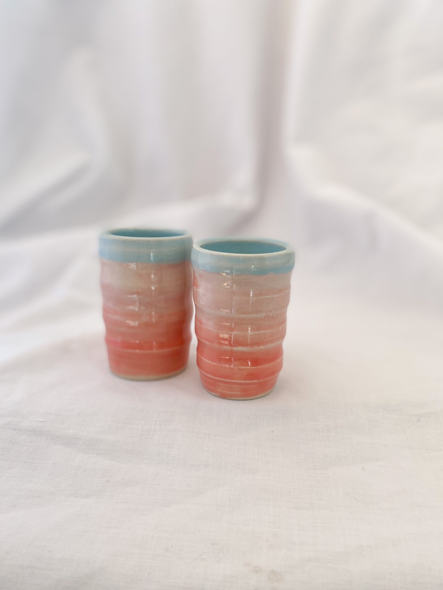 White Stoneware Sunset Ceramic Bump Shot Glass - Etsy