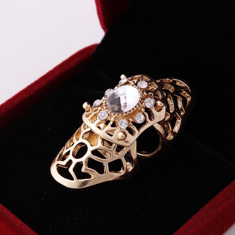 Full Finger Claw Rings, Scroll Joint Crystal Ring, Women /men Fashion ...