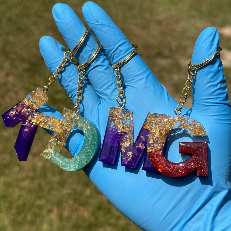 Letter Keychain - Etsy