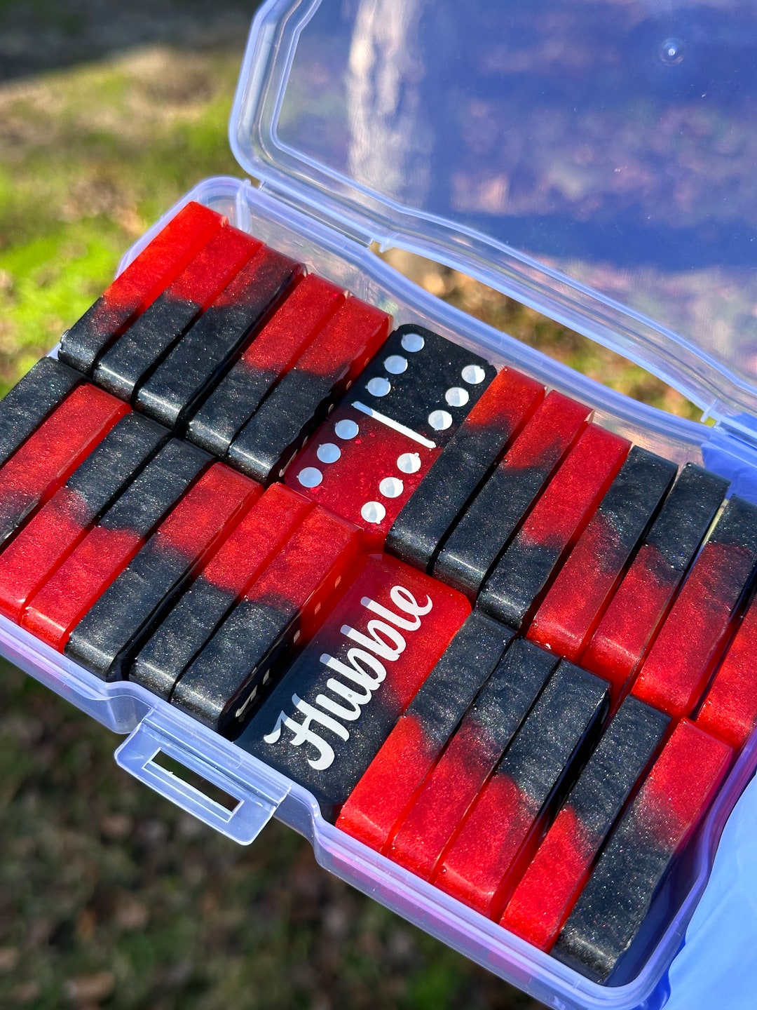 Double 6 Dominoes With Name Personalized Half & Half Custom Dominoes ...