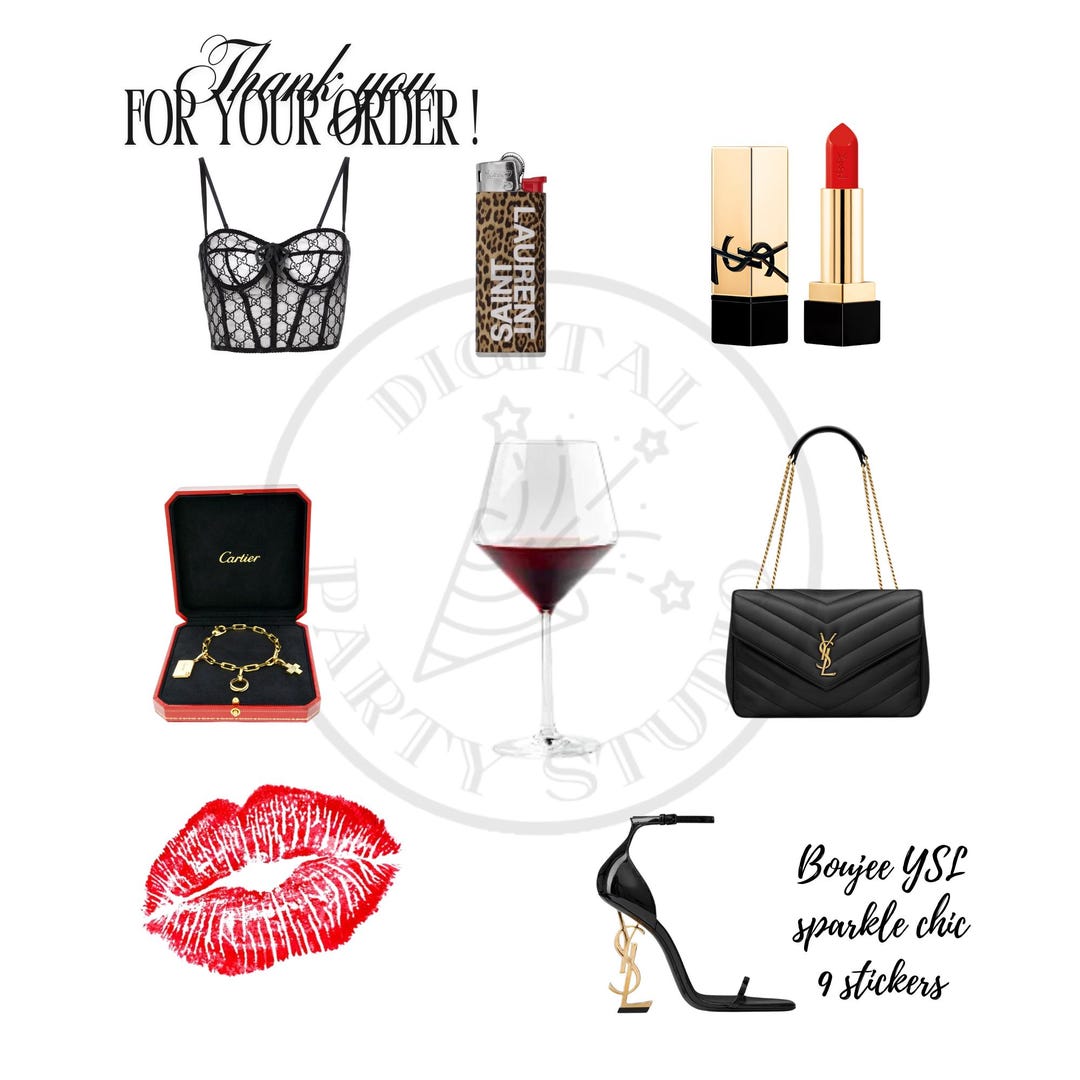 Boujee YSL Fashion Holographic 9 Piece Stickers - Etsy