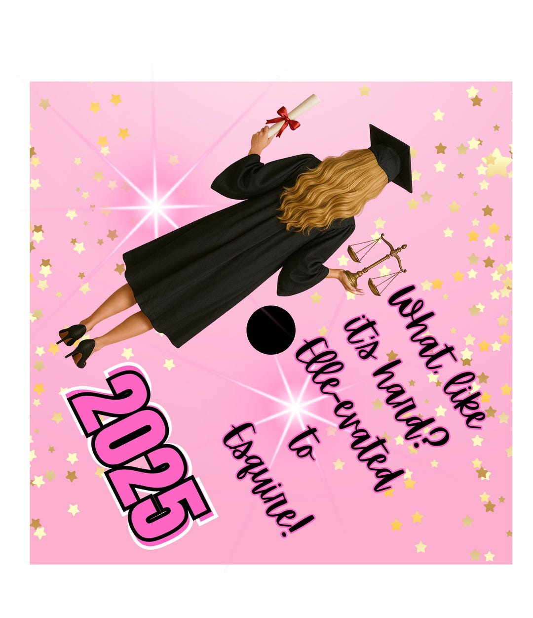 Legally Blonde Graduation Cap Topper- What Like Its Hard! - Etsy