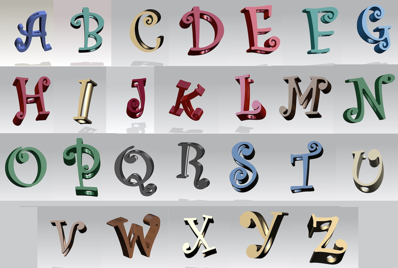 Alphabet Straw Toppers STL File for 3D Printing. ABC Straw Topper Mold ...