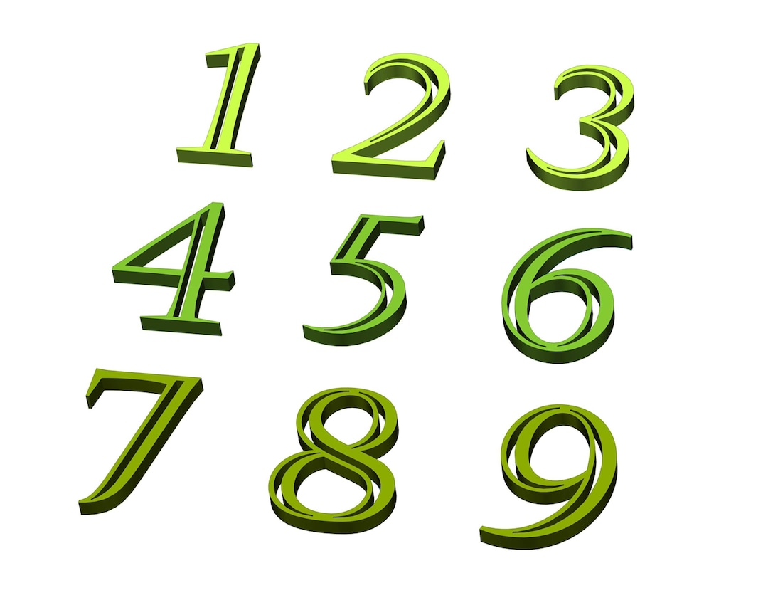 3D Printable Numbers Set - Elegant Designs Inspired by Castellar Font ...