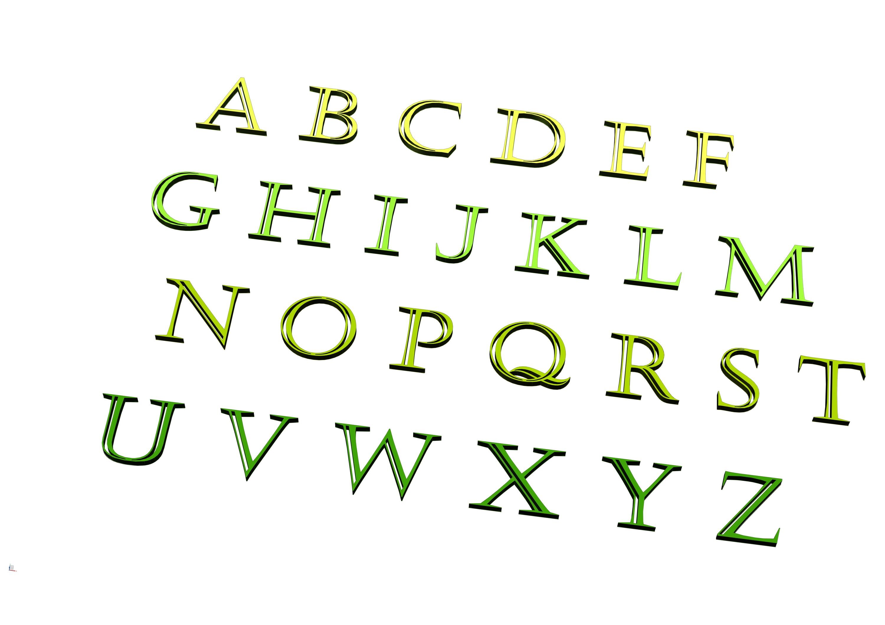 3D Printable Uppercase English Alphabet - Elegant Letters Inspired by ...