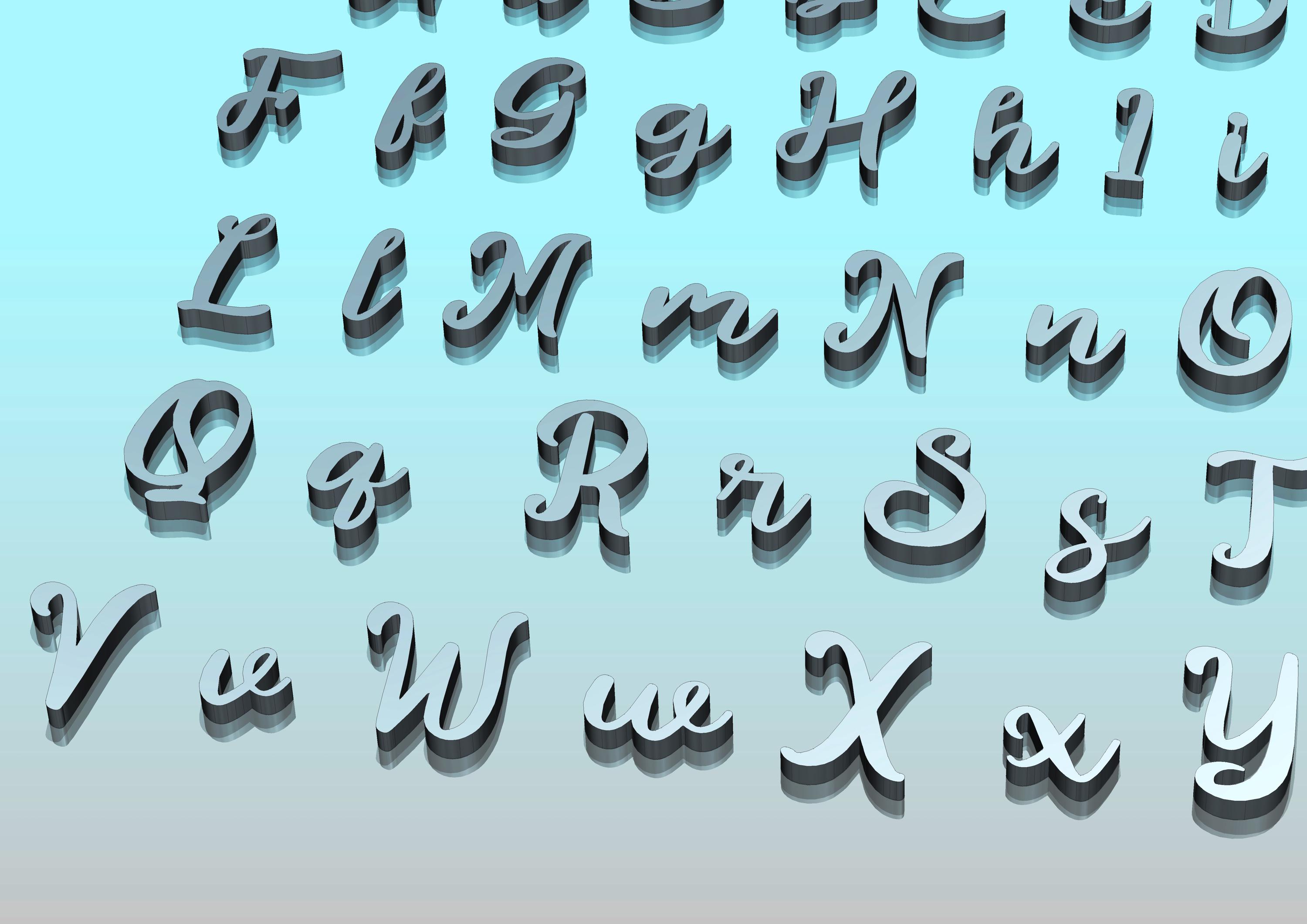 3D Printable English Alphabet Models - Uppercase & Lowercase Letters ...