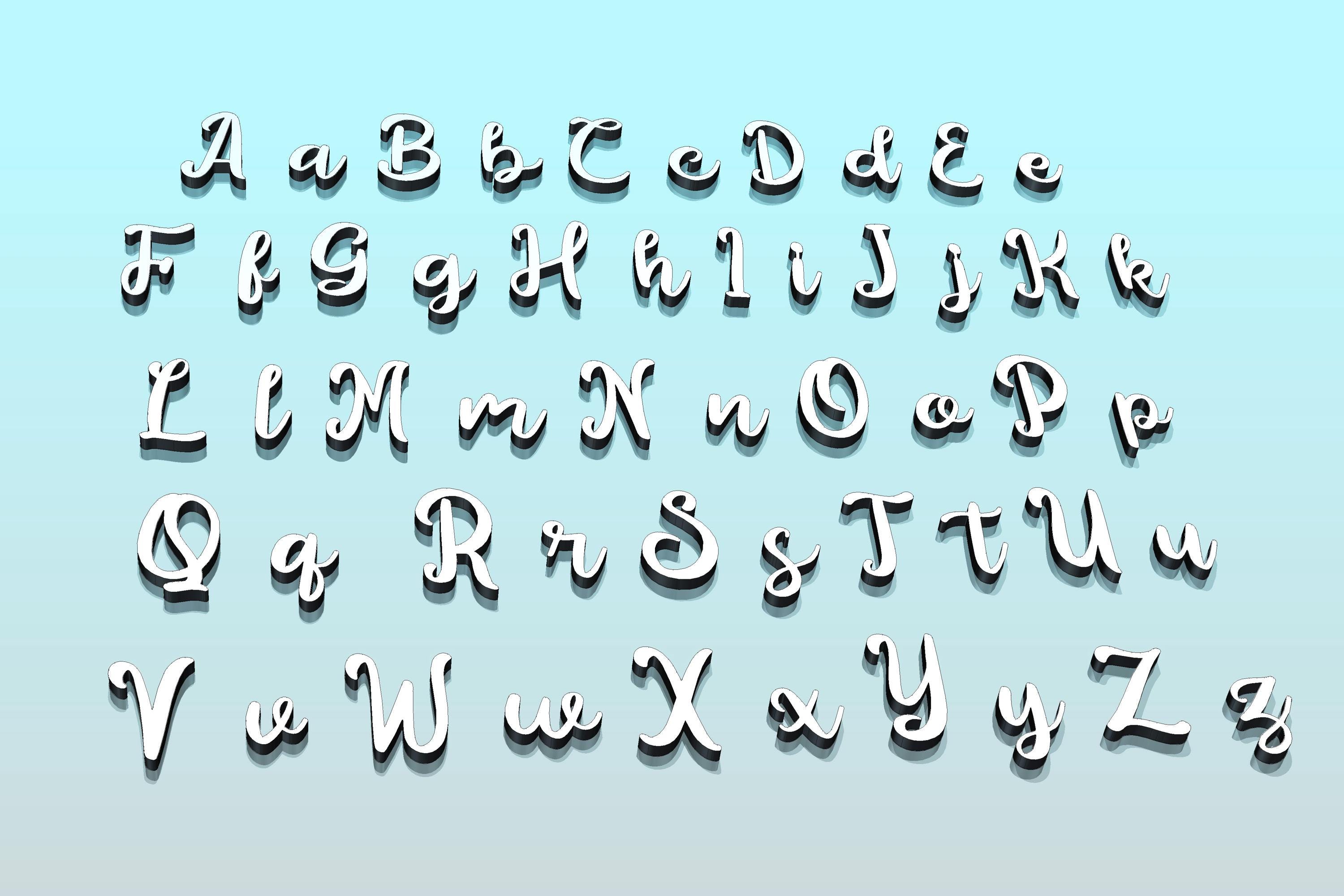 3D Printable English Alphabet Models - Uppercase & Lowercase Letters ...