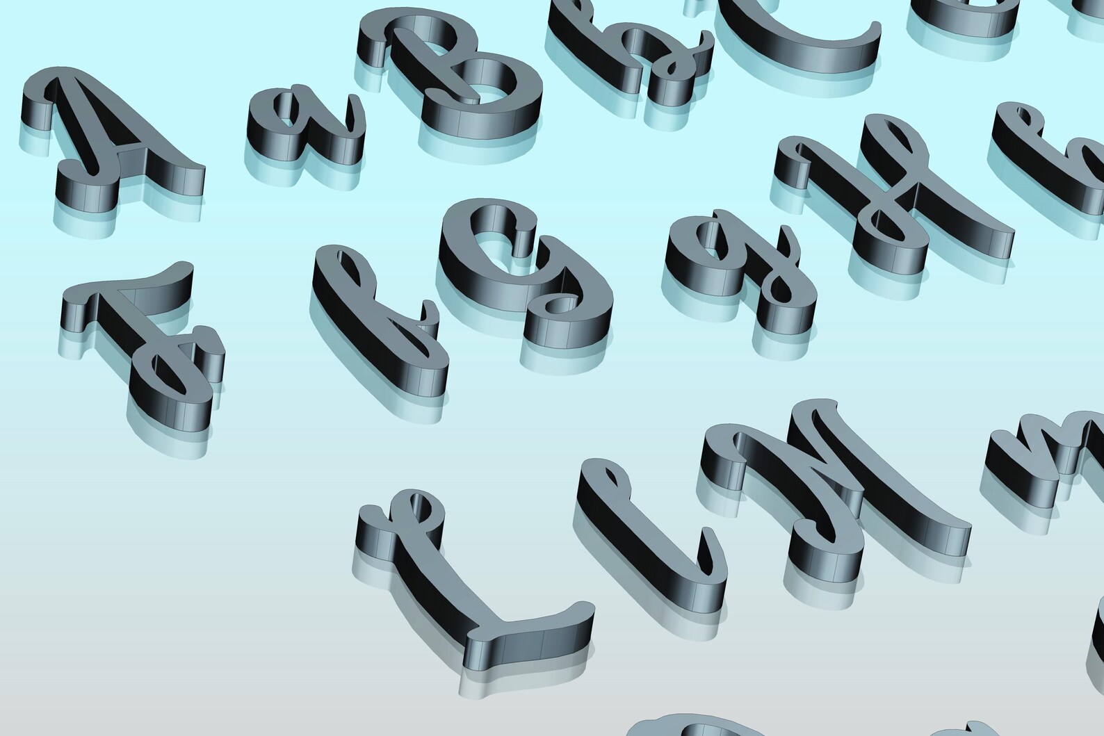 3D Printable English Alphabet Models - Uppercase & Lowercase Letters ...