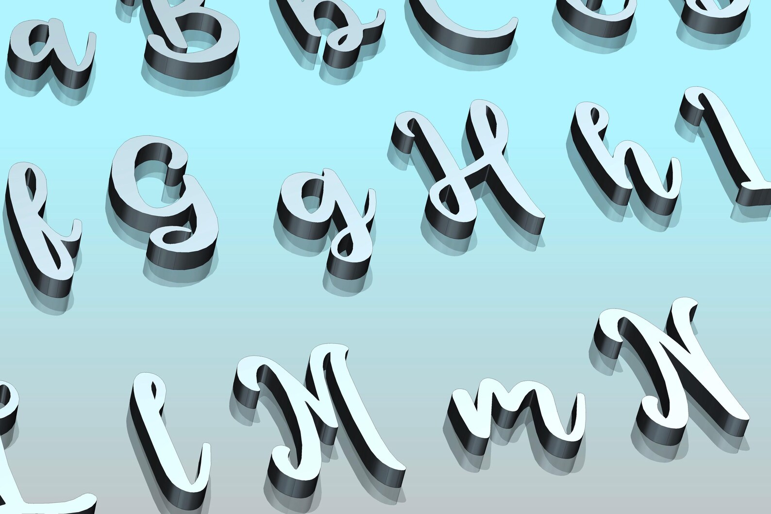 3D Printable English Alphabet Models - Uppercase & Lowercase Letters ...