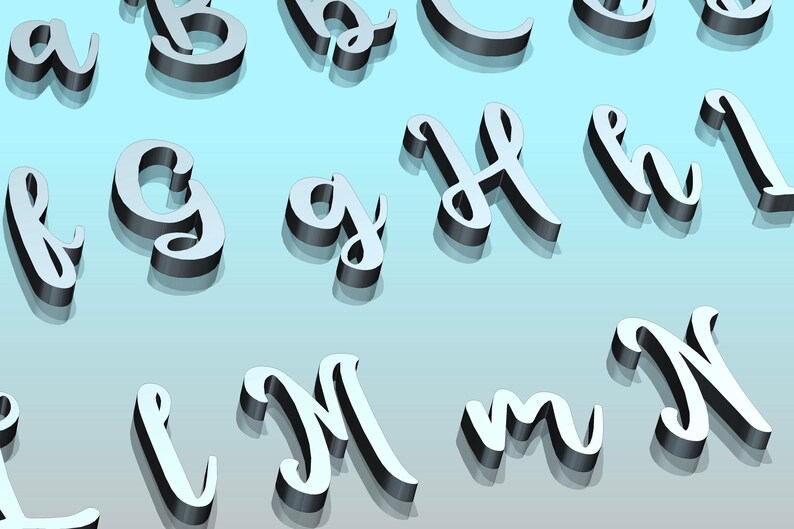 3D Printable English Alphabet Models - Uppercase & Lowercase Letters ...