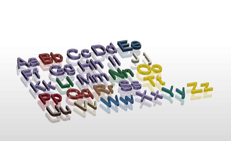 Abc Stl Files - Alphabet 3d Printed, 3d Print File. Abc Digital ...
