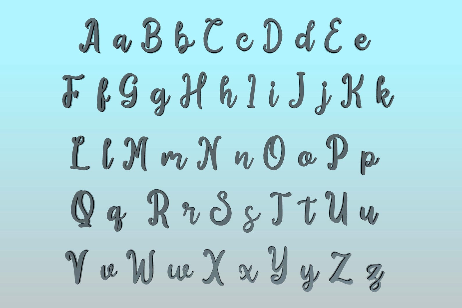 3D Printable English Alphabet Models - Uppercase & Lowercase Letters ...