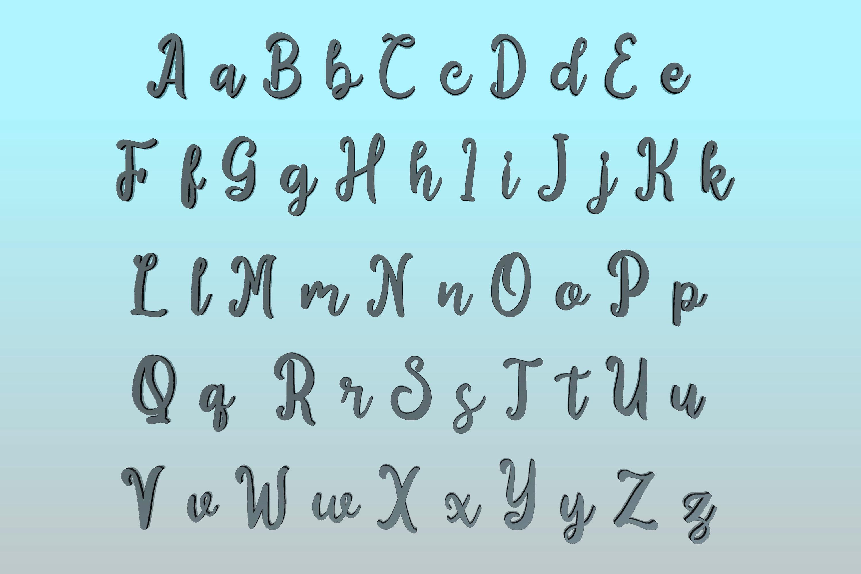 3D Printable English Alphabet Models - Uppercase & Lowercase Letters ...