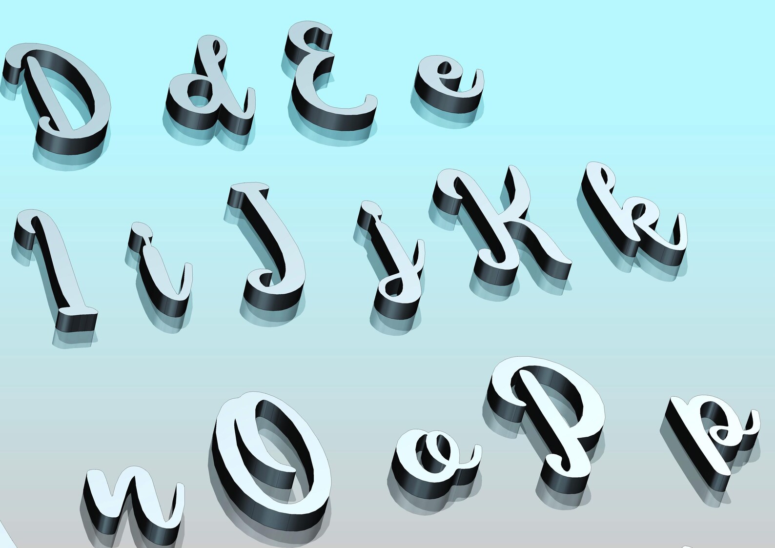 3D Printable English Alphabet Models - Uppercase & Lowercase Letters ...