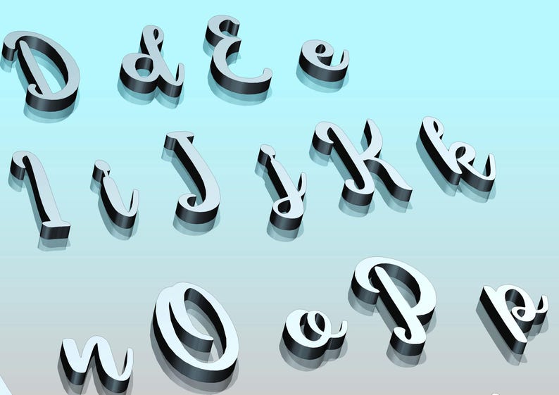 3D Printable English Alphabet Models - Uppercase & Lowercase Letters ...