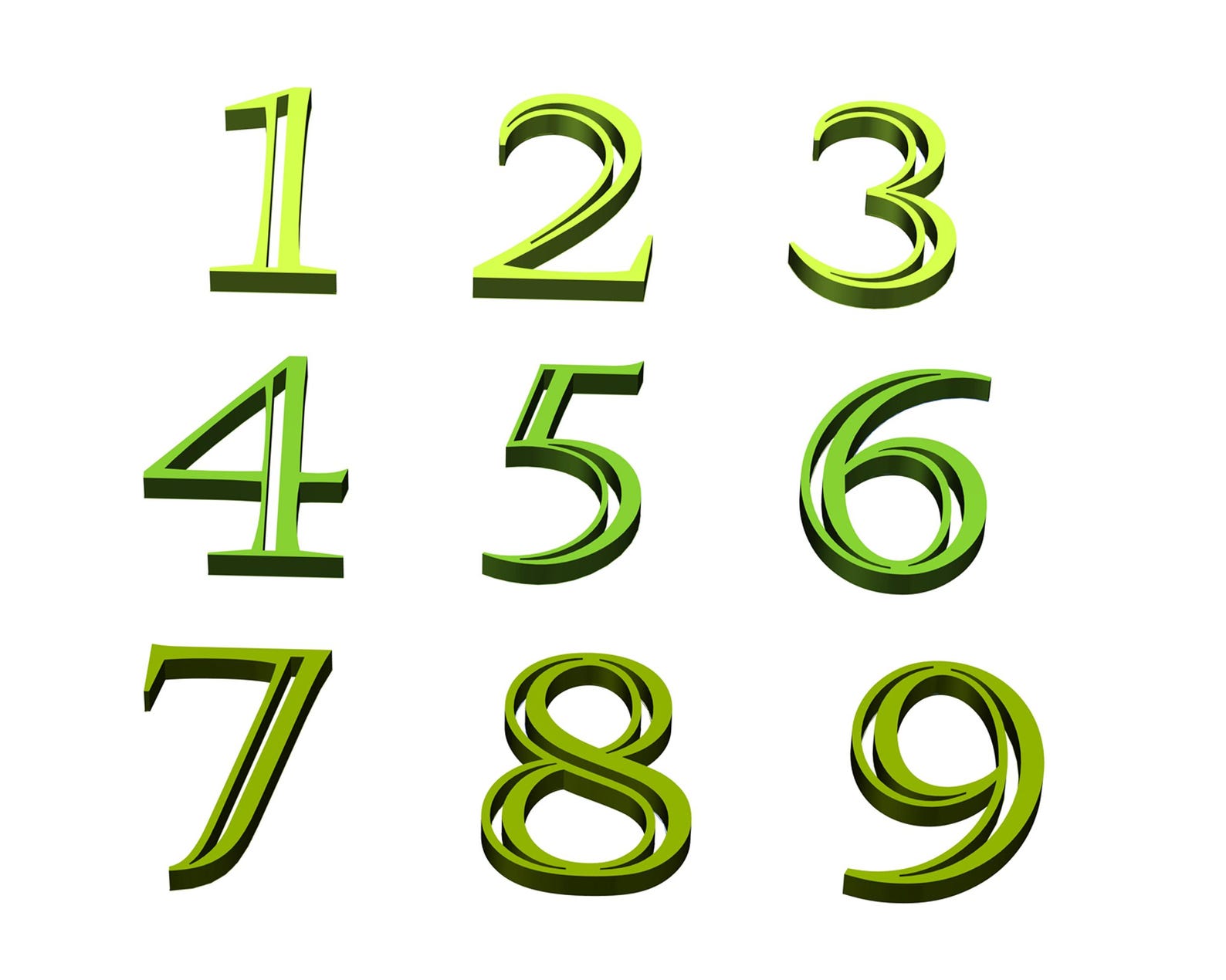 3D Printable Numbers Set - Elegant Designs Inspired by Castellar Font ...