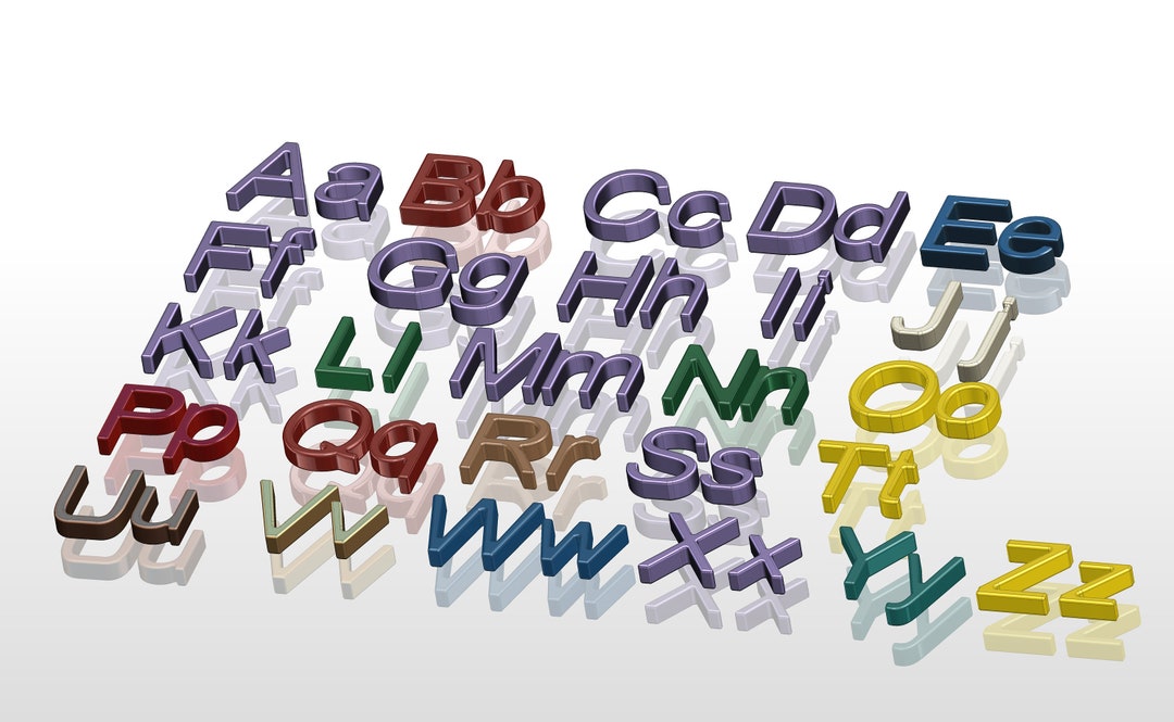 Abc Stl Files - Alphabet 3d Printed, 3d Print File. Abc Digital ...