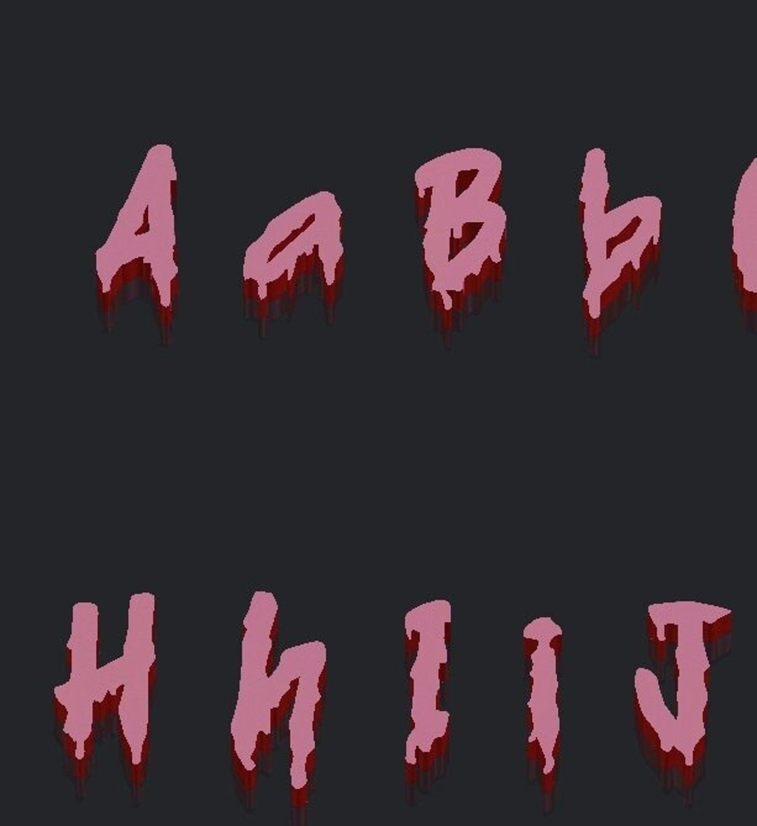 BLOOD LETTER ALPHABET Abc Stl Files - Alphabet 3d Printed, 3d Print ...