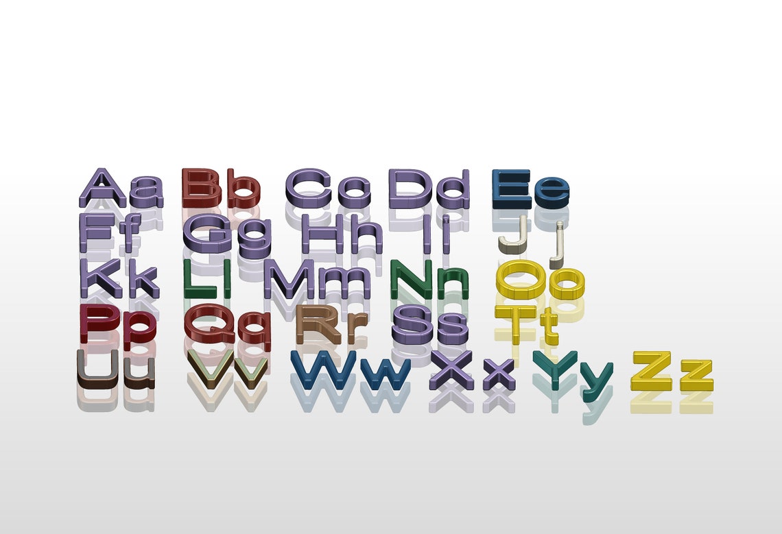 Abc Stl Files Alphabet 3d Printed, 3d Print File. Abc Digital Download ...