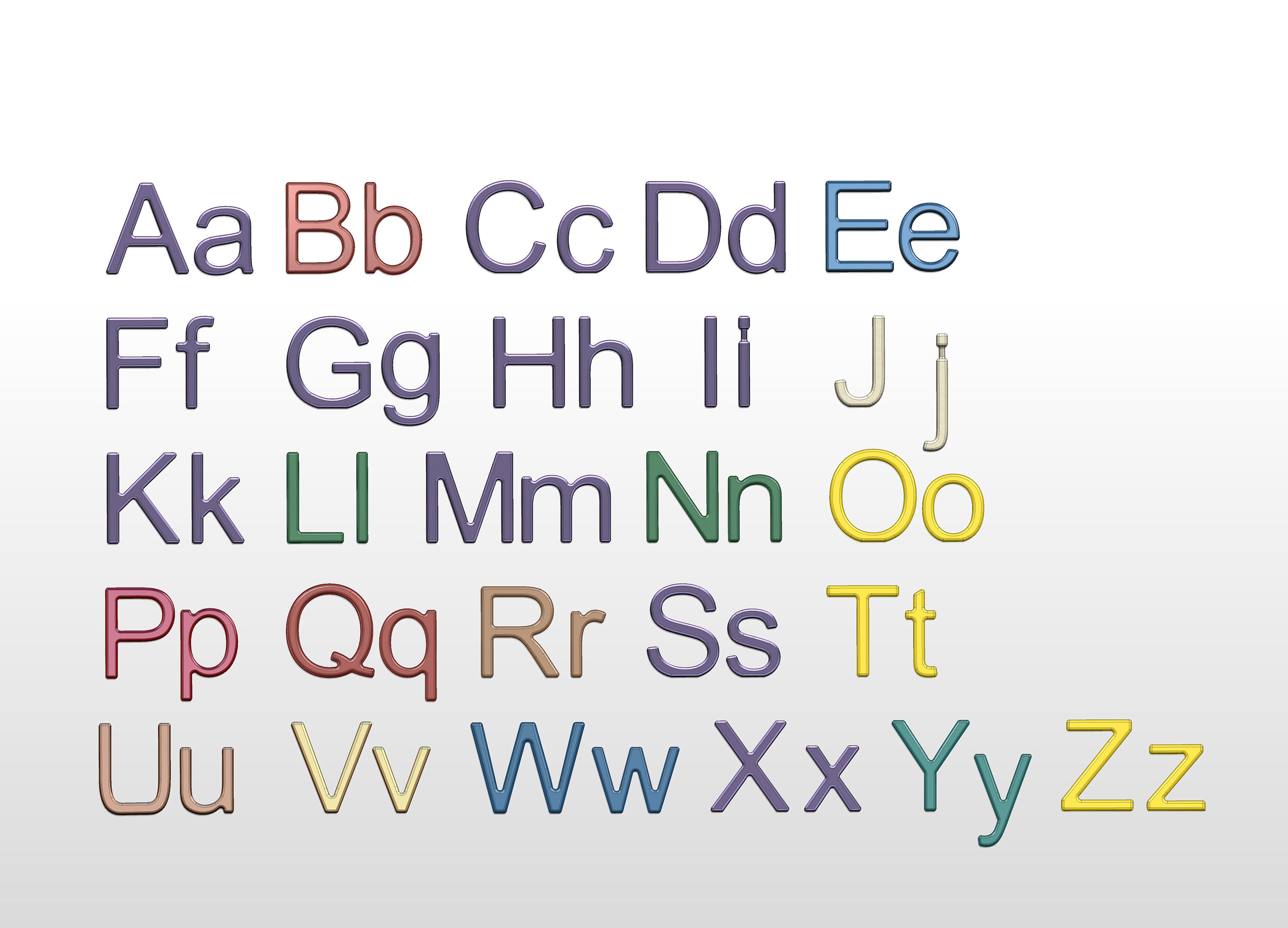 Abc Stl Files - Alphabet 3d Printed, 3d Print File. Abc Digital ...