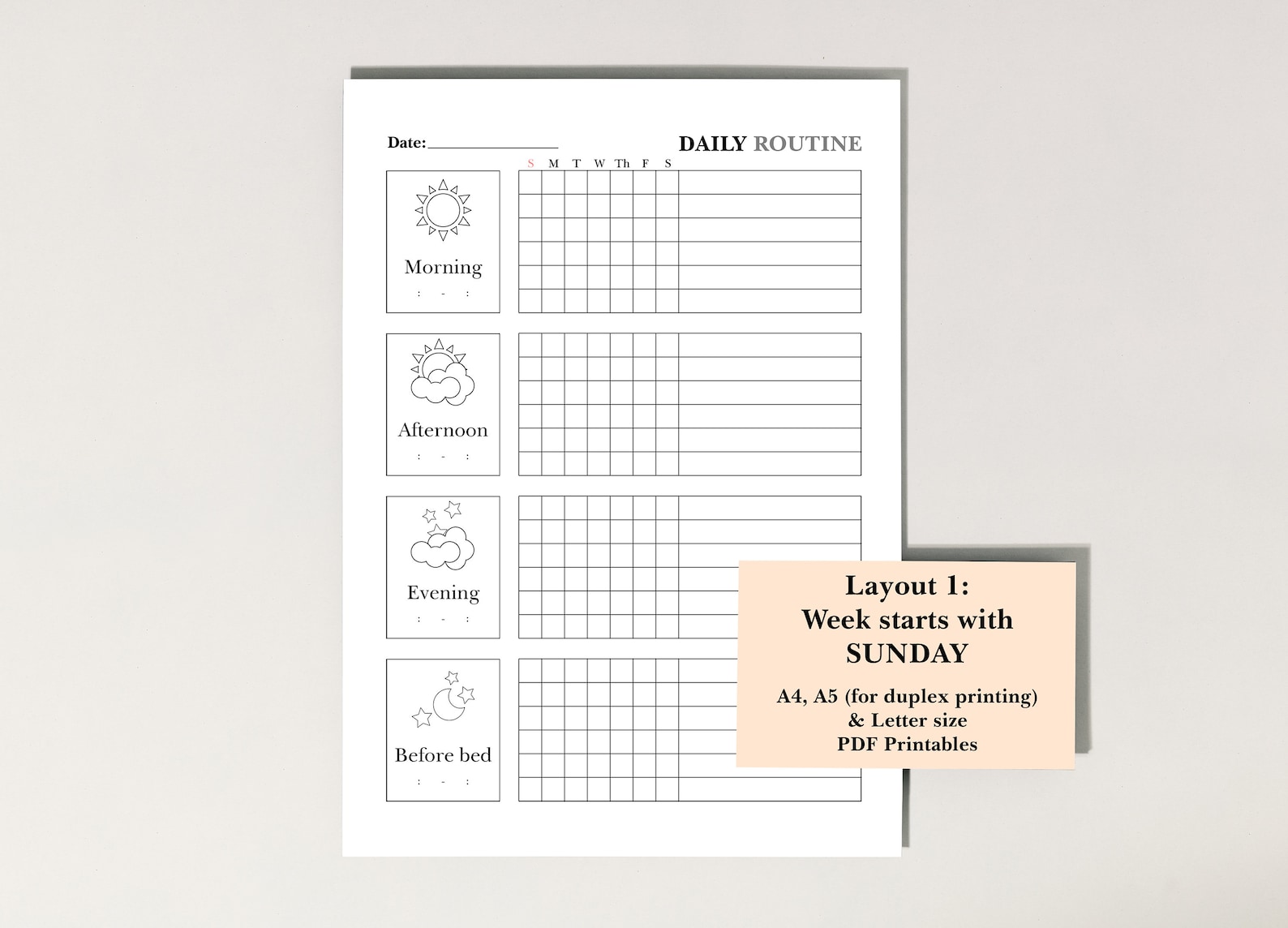 Daily & Weekly Routine To-dos Priority List A4, A5, Letter Printables ...