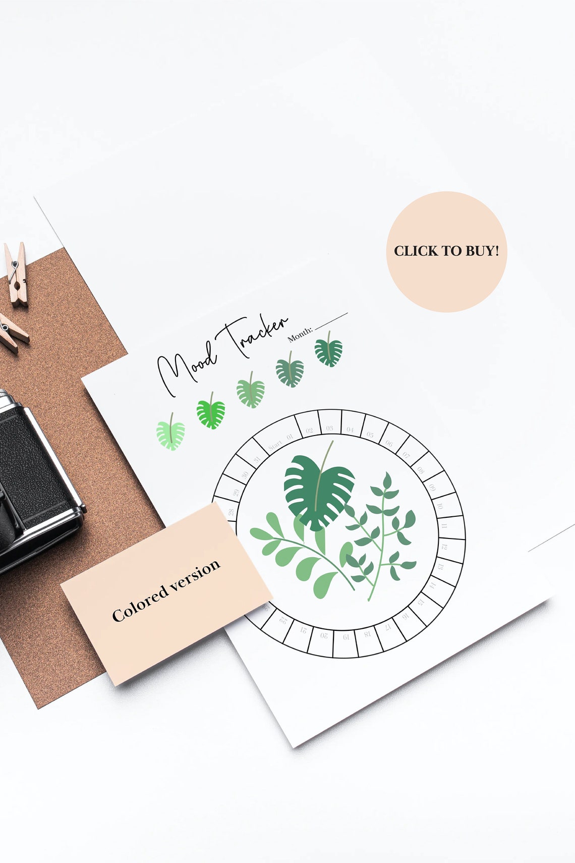 Mood Tracker Planner (bundle of 2) Printable PDF | Coffee & Green ...