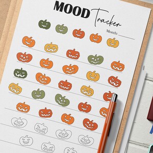 Mood Tracker Planner (bundle of 2) Printable PDF | Apple & Halloween ...
