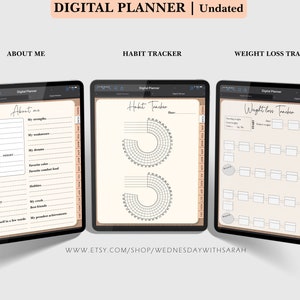Undated Digital Planner iPad Planner PDF Planner Work With Goodnotes ...