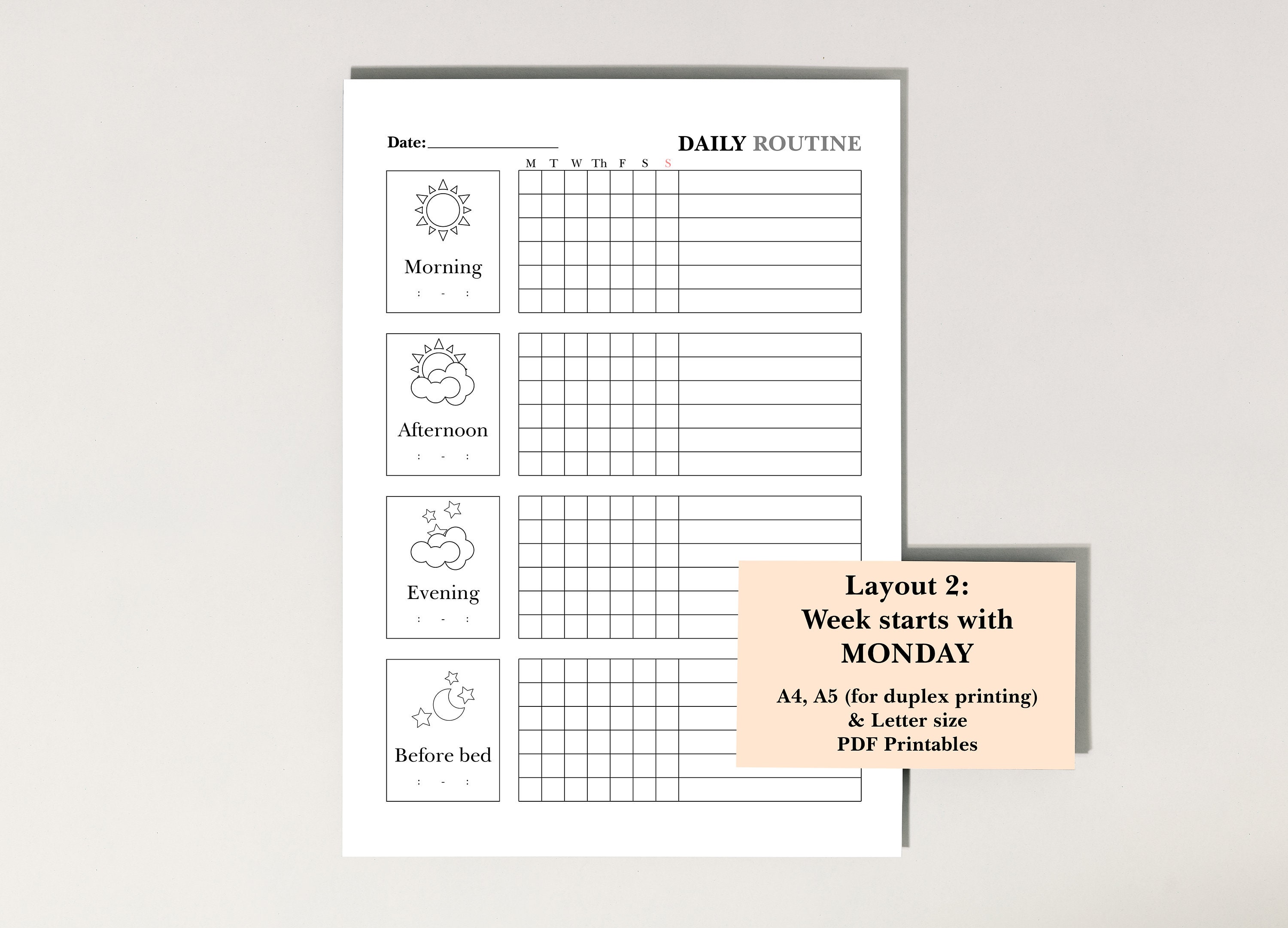 Daily & Weekly Routine To-dos Priority List A4, A5, Letter Printables ...
