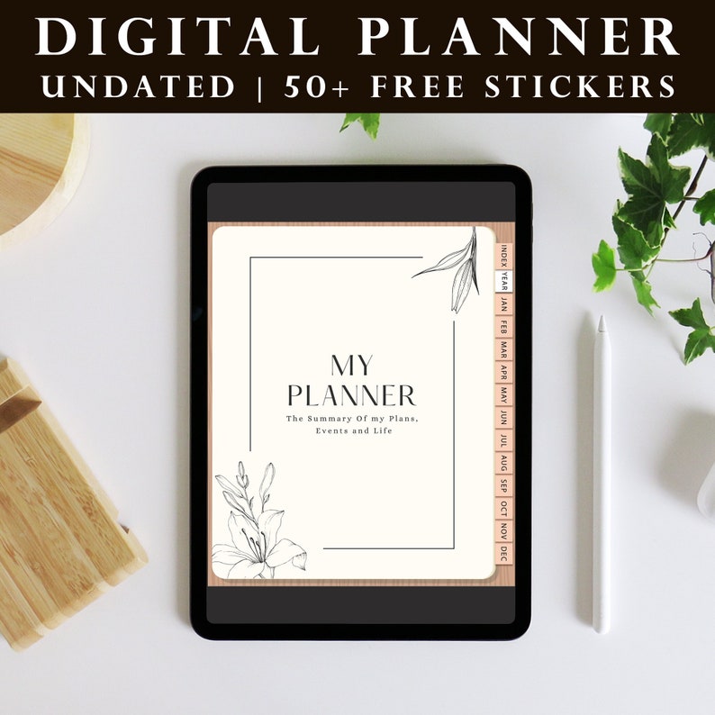 Undated Digital Planner iPad Planner PDF Planner Work With Goodnotes ...