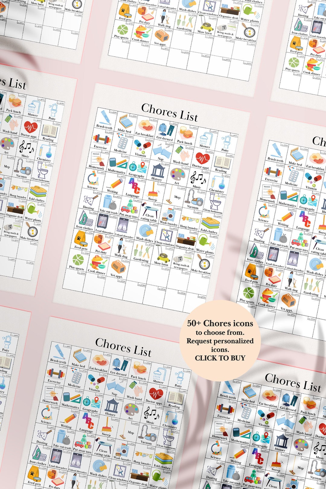 Responsibility Chores Charts POINT-BASED Printables PDF for Kids and ...