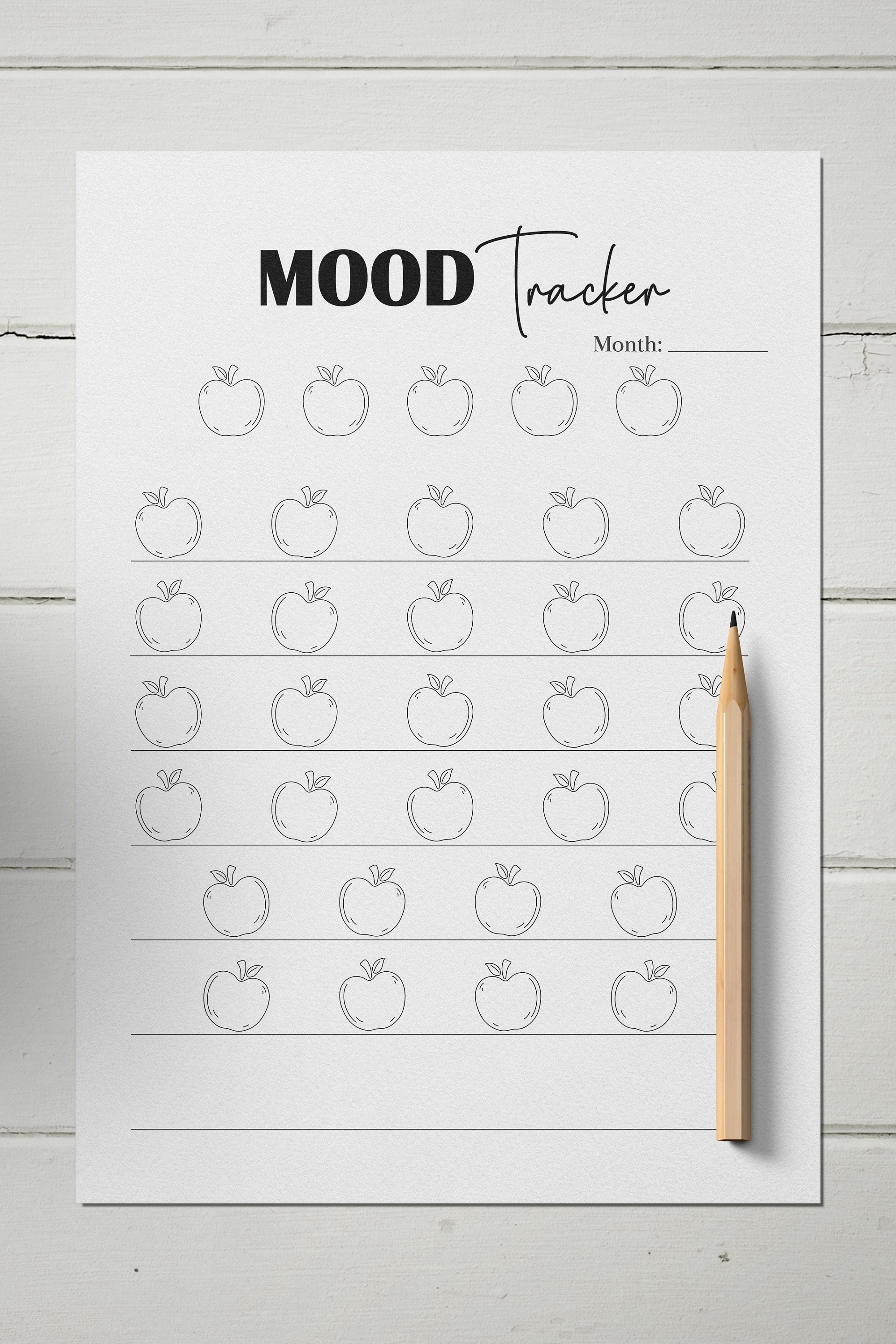 Mood Tracker Planner bundle of 2 Printable PDF Apple & Halloween ...