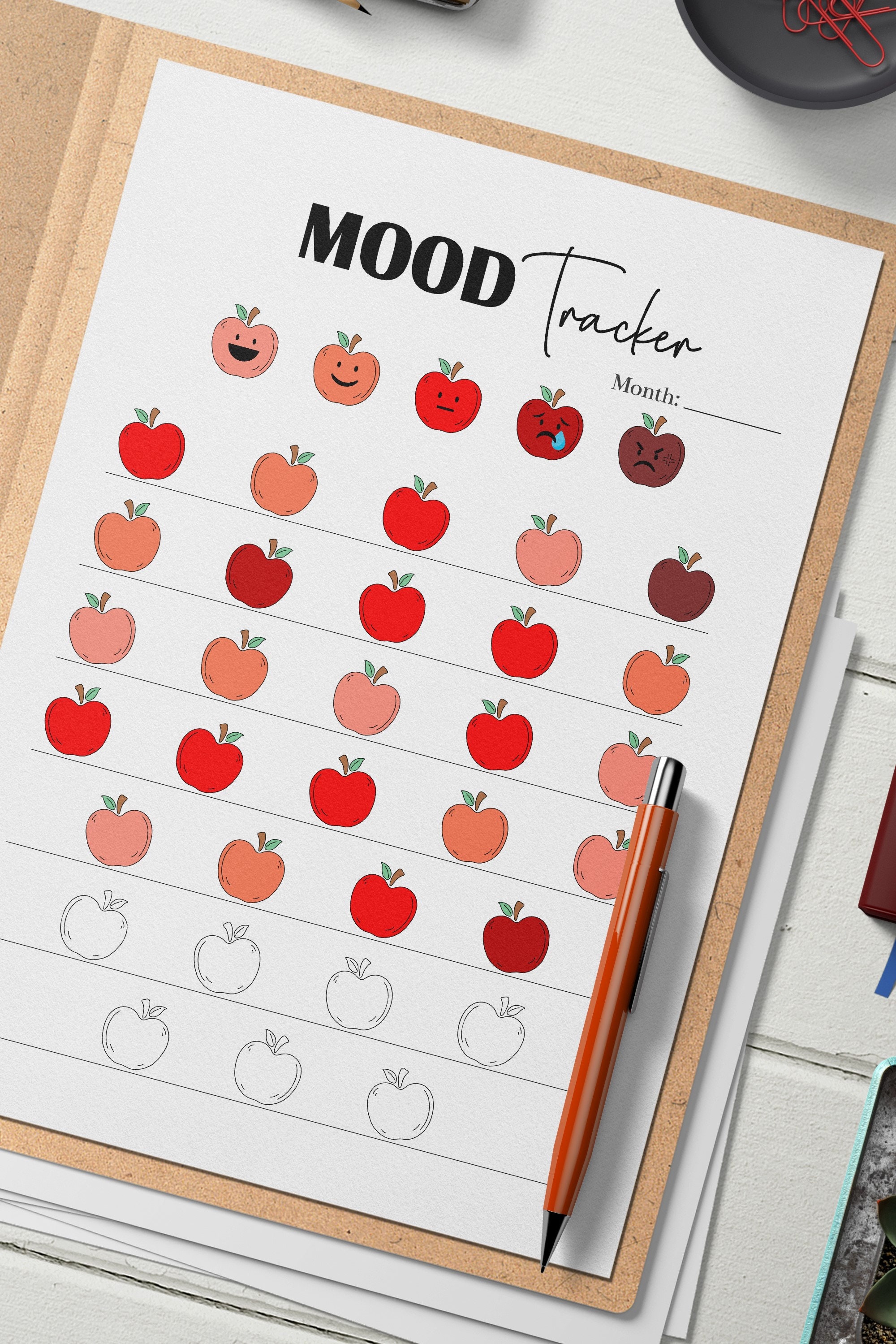 Mood Tracker Planner (bundle of 2) Printable PDF | Apple & Halloween ...