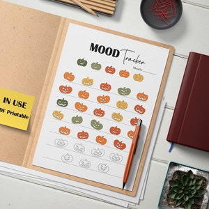 Mood Tracker Planner (bundle of 2) Printable PDF | Apple & Halloween ...